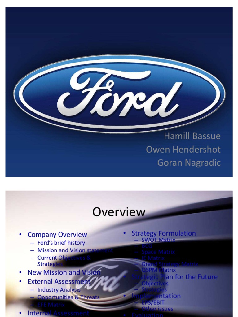 Strategic Plan for Ford Motor Company's Future Success | PDF | Ford ...
