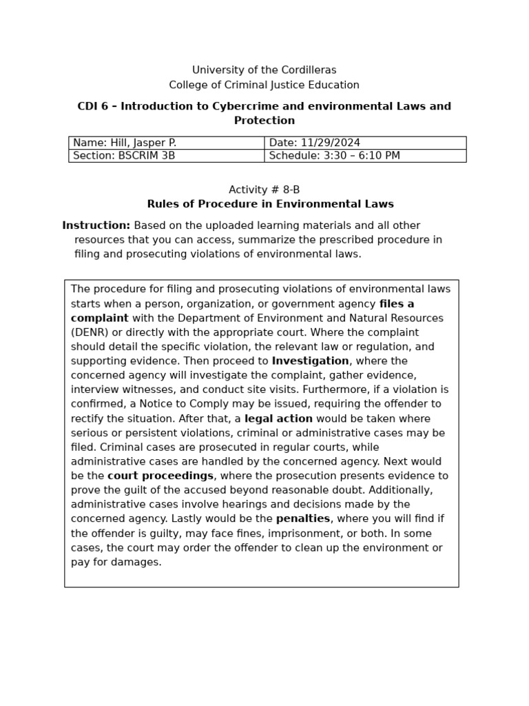 CDI 6 - Introduction To Cybercrime and Environmental Laws and ...