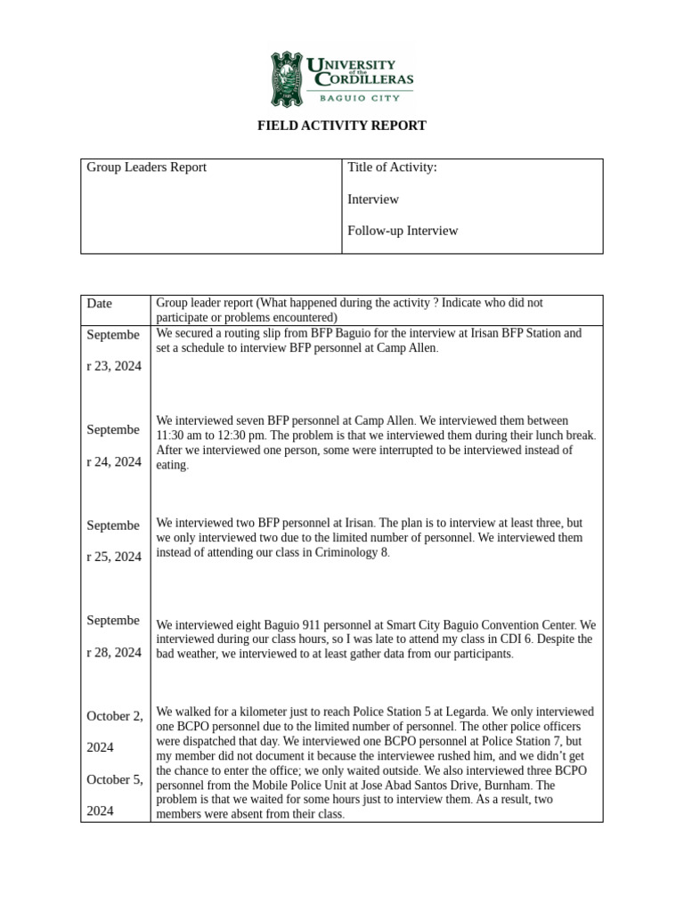 FIELD-ACTIVITY-REPORT | PDF