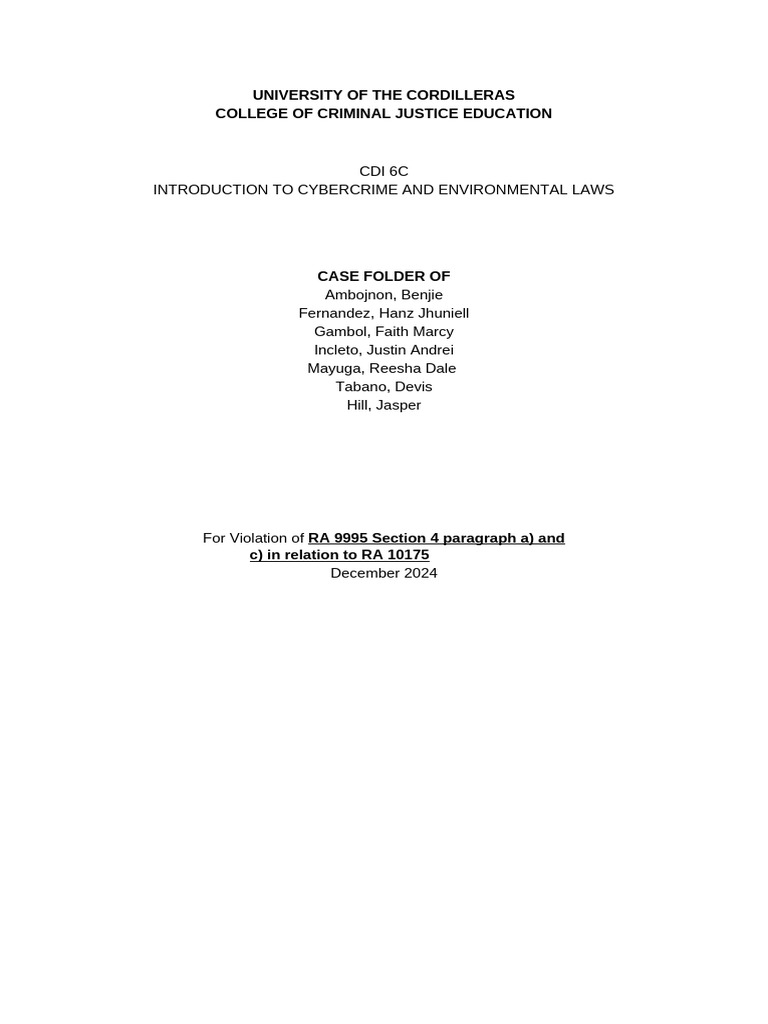 Cybercrime Case Study | PDF | Crime Scene | Criminal Justice