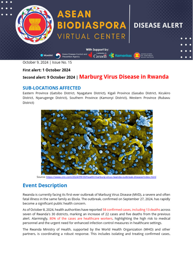 Disease Alert No.15 - Marburg Virus Disease in Rwanda (October 9) | PDF ...