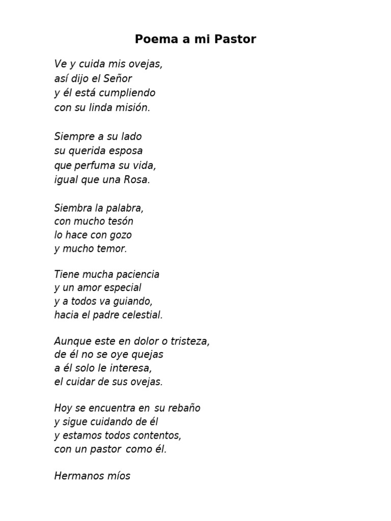 Poema A Mi Pastor | PDF