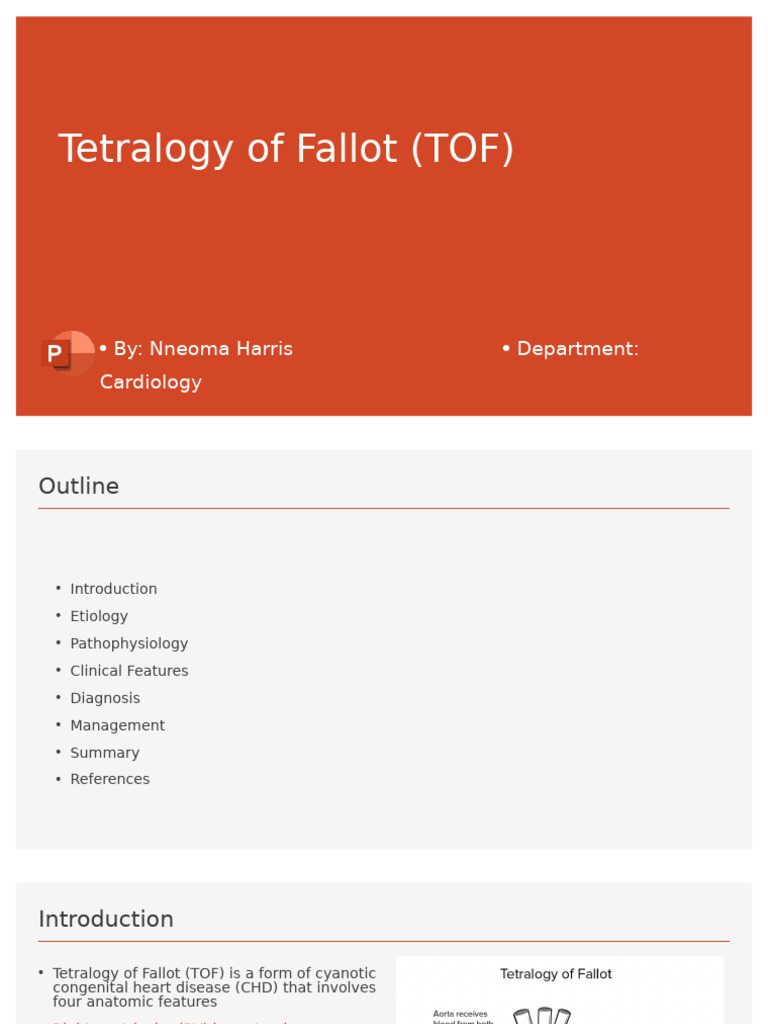 Tetralogy of Fallot (TOF) N. Harris | PDF | Diseases And Disorders | Cardiovascular Diseases