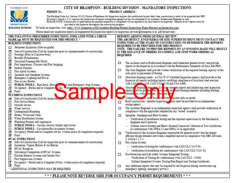 Building Permit Card Sample | PDF | Concrete | Plumbing