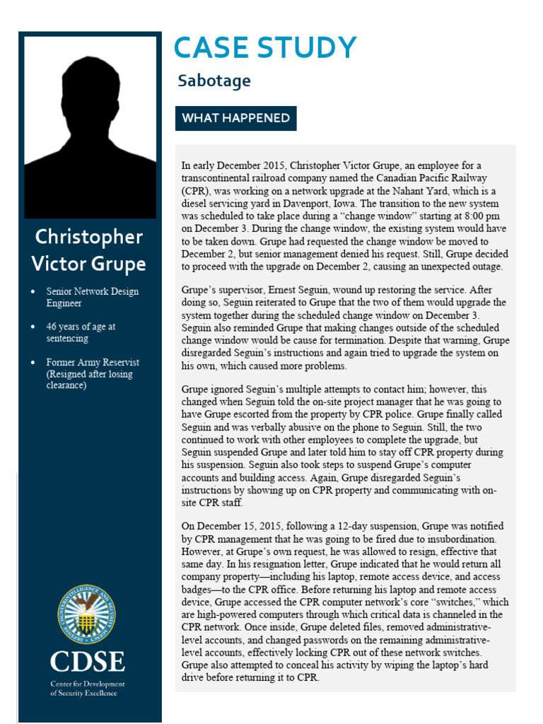 Sabotage - Christopher Victor Grupe | PDF | Computer Security | Security
