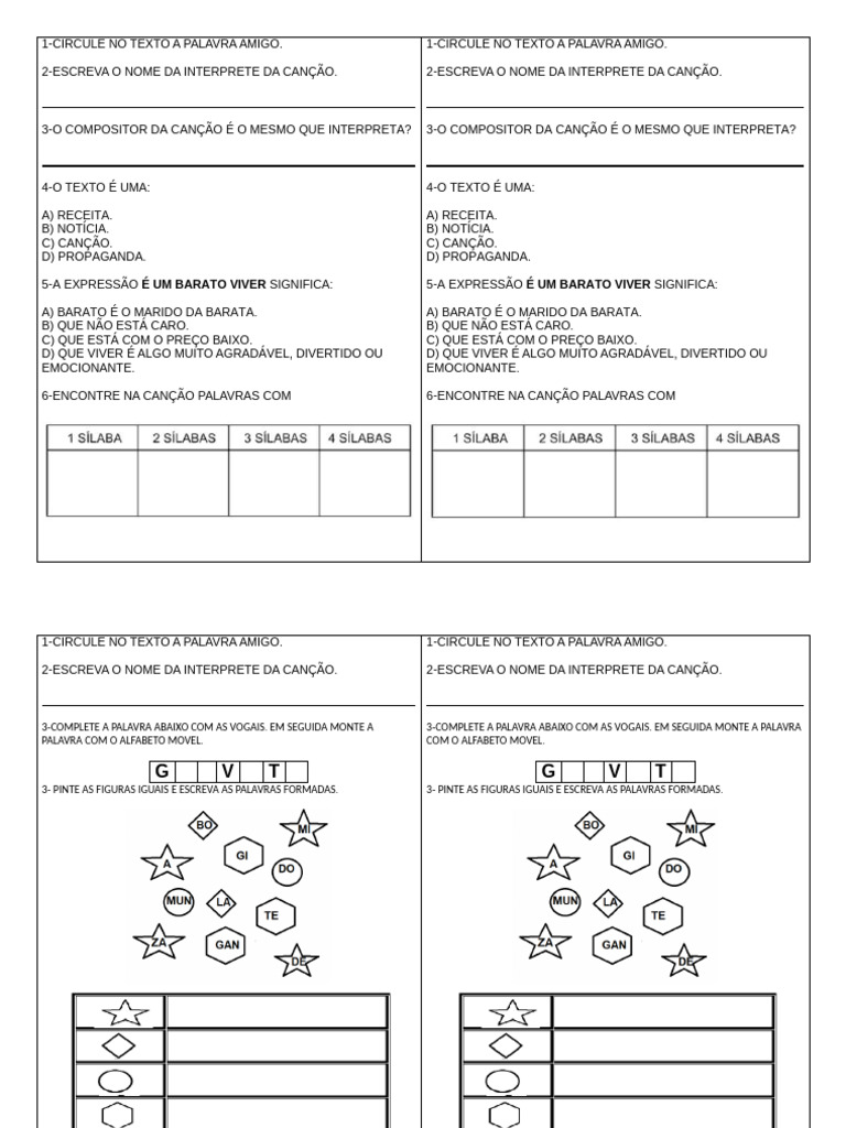 Anexos 1 - Letra de Canção 16 A 20 de Setembro | PDF