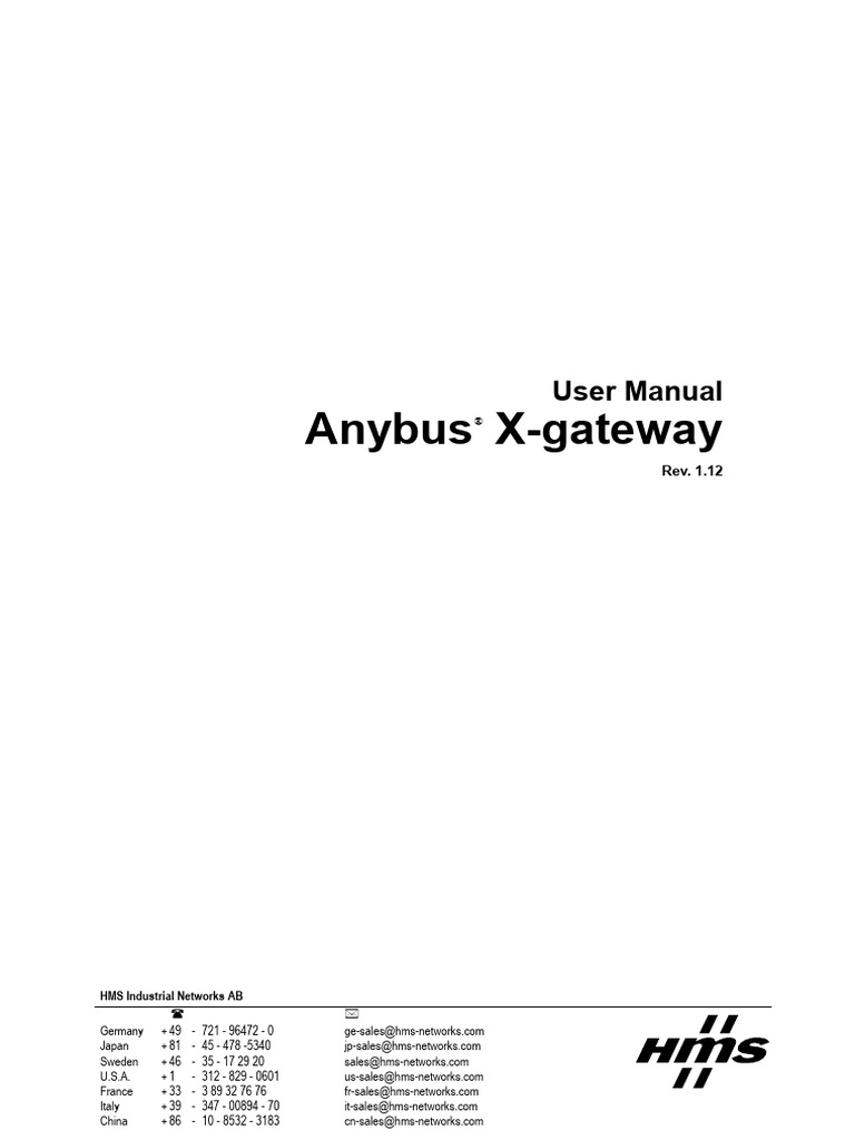 ABX Generic Gateway User Manual 1 12 | PDF | Booting | Input/Output