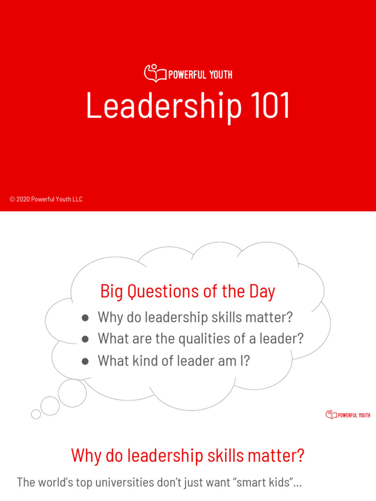 Leadership 101 Slides | PDF | Leadership