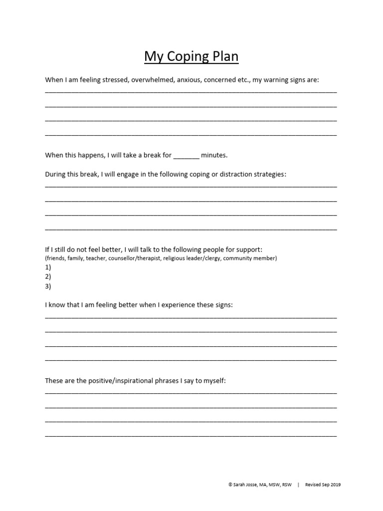 My Coping Plan 1578541345 | PDF