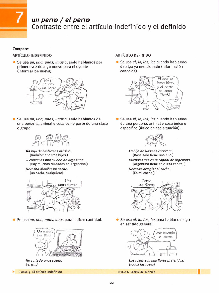 Artículos definidos e indefinidos en español | PDF