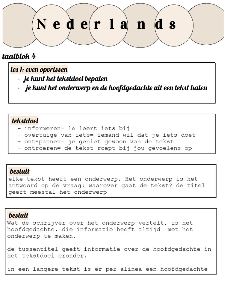 Taalblok 4 Samenvatting | PDF