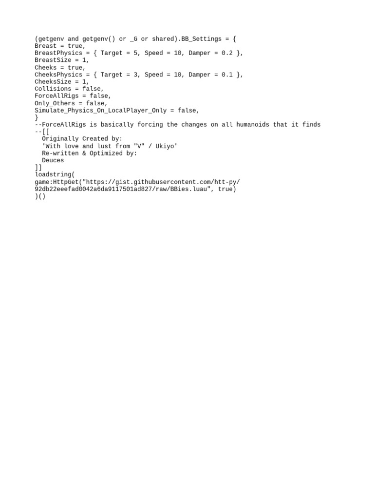 Roblox Breast Physics Script | PDF