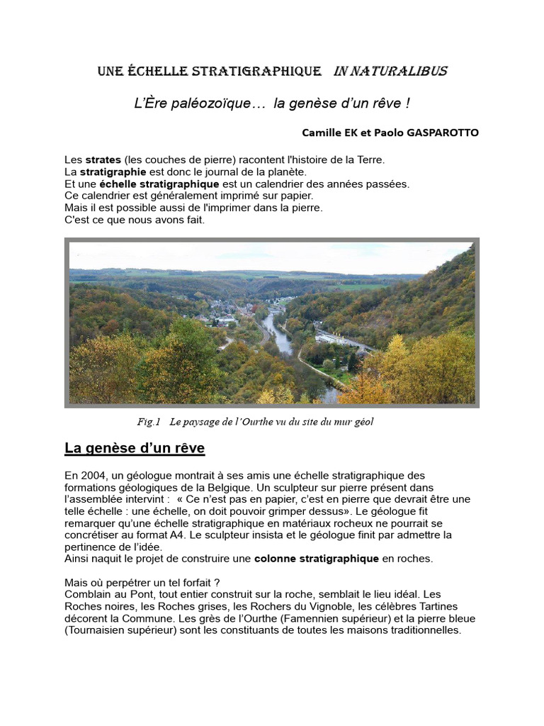 Colonne stratigraphique en pierre à Comblain | PDF | Grès | Marbre