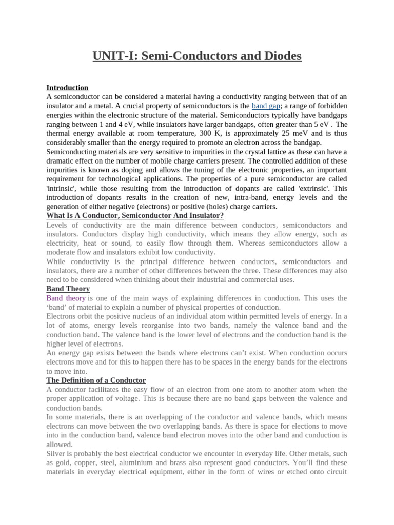 Semiconductor | PDF | P–N Junction | Semiconductors