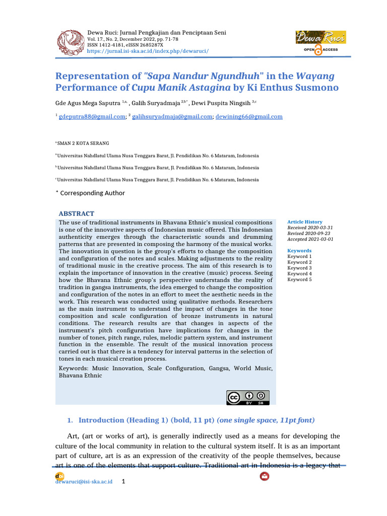 Template Dewa Ruci 2022 | PDF | Dances