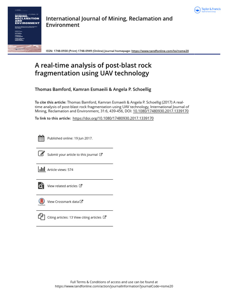 21-2017-IJMRE-Thomas Bamford-A real time analysis of post blast rock fragmentation using UAV ...