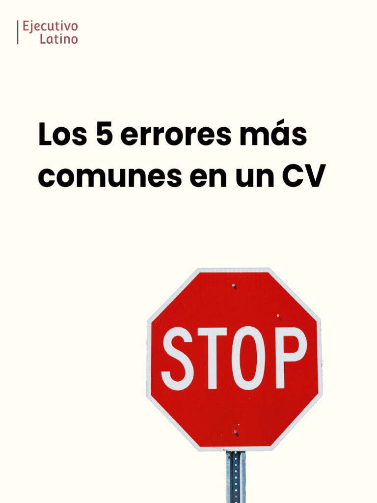 Los 5 Errores Más Comunes en Un CV ? | PDF