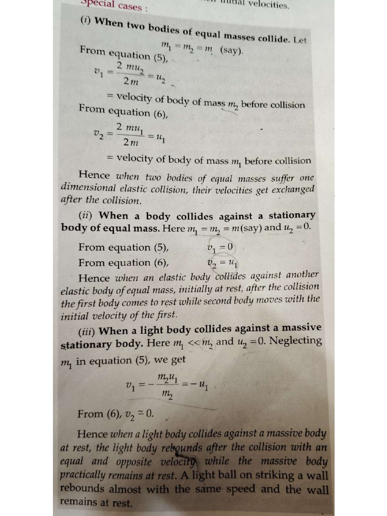 Collision in 1D Special Case | PDF