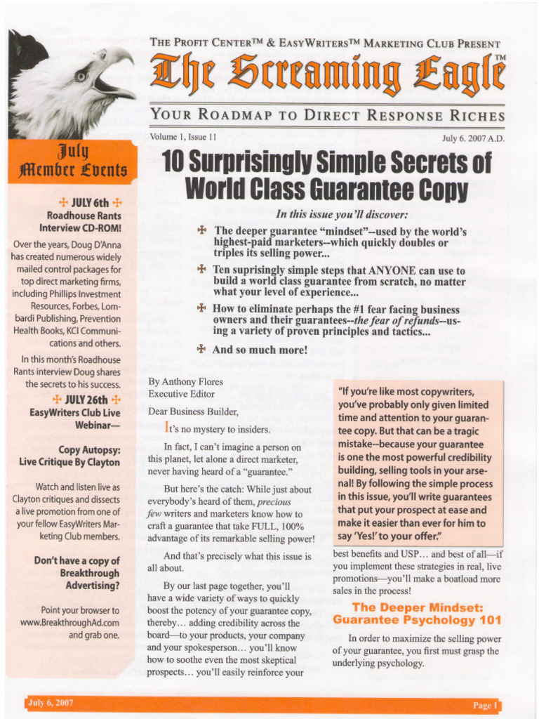 11 - 10 Surprisingly Simple Secrets of World Class Guarantee | PDF