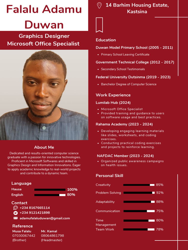 Adam Falalu CV1 - 20241104 - 214706 - 0000 | PDF | Computing