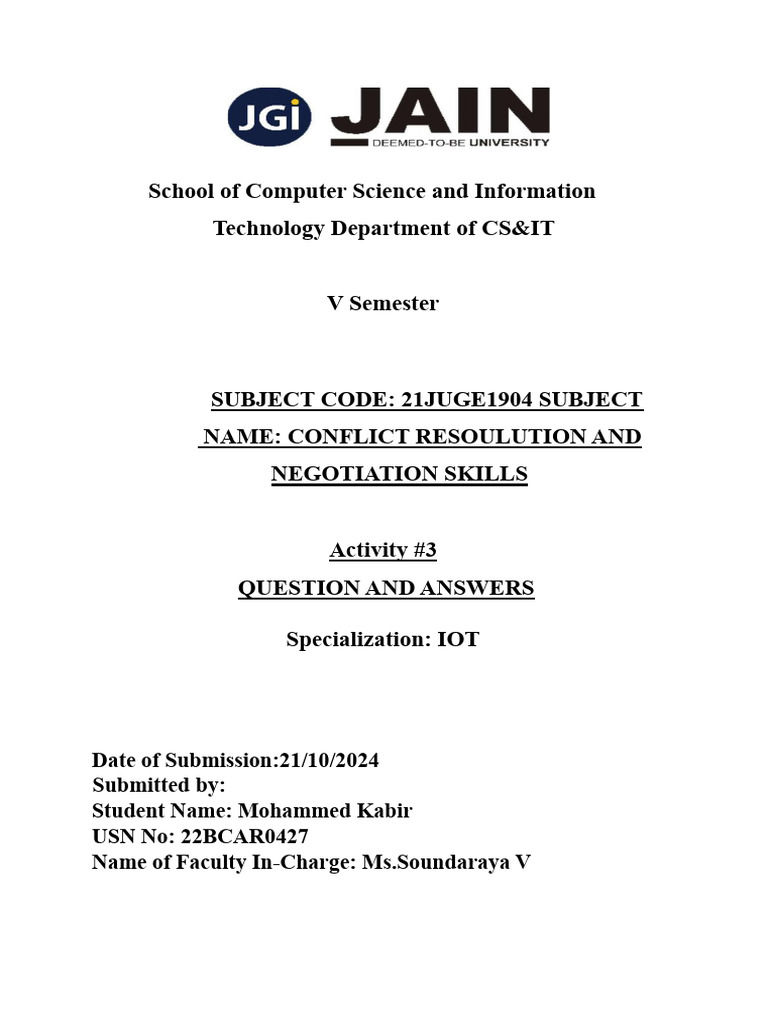 Conflict Resolution and Negotiation Skills | PDF | Negotiation | Mediation
