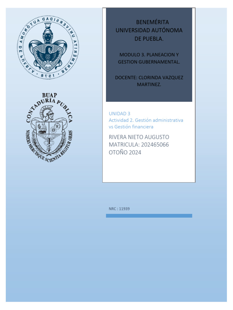 M3 U3 A2 AURN Cuadrocomparativo. | PDF | Planificación | Presupuesto