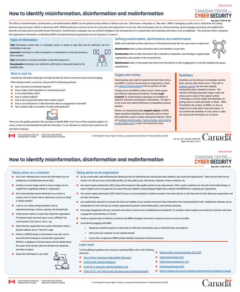 Identifying Misinformation and Disinformation | PDF | Human ...