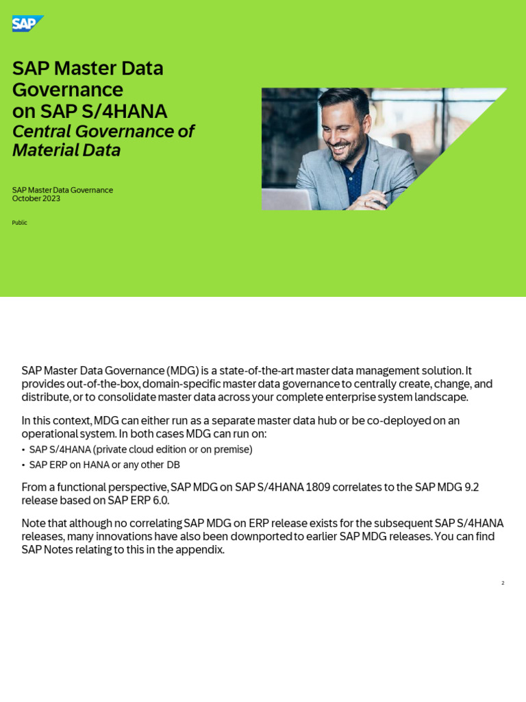SAP Master Data Governance Overview | PDF | Governance | Data Quality