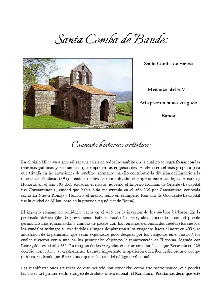 Santa Comba de Bande | PDF | Iglesia (edificio)