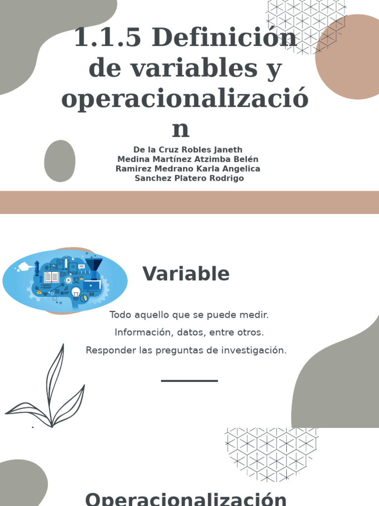 1.1.5 Definición de Variables y Operacionalización-1 | PDF | Nivel de ...