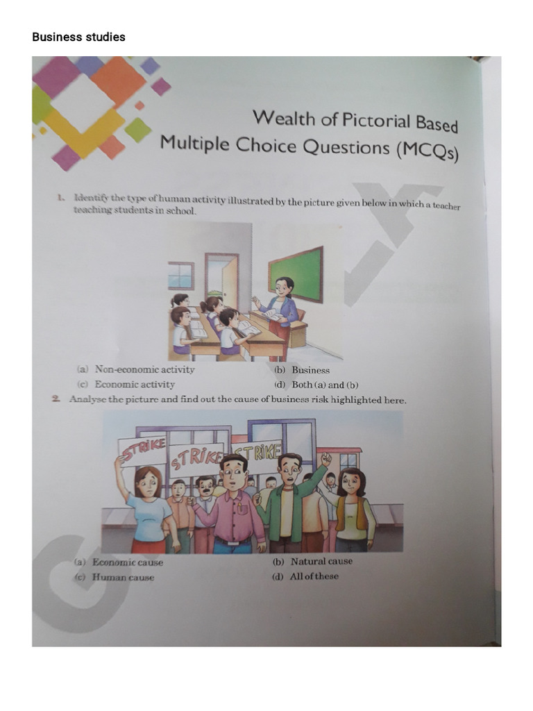 Class 11 Business Studies Picture Based Questions | PDF