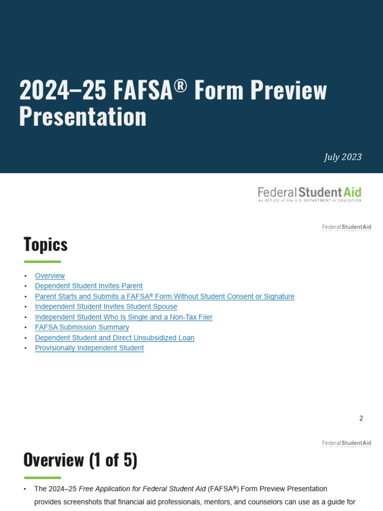 2425FAFSAPreviewPresentation EOP | PDF | Login | Race And Ethnicity In ...
