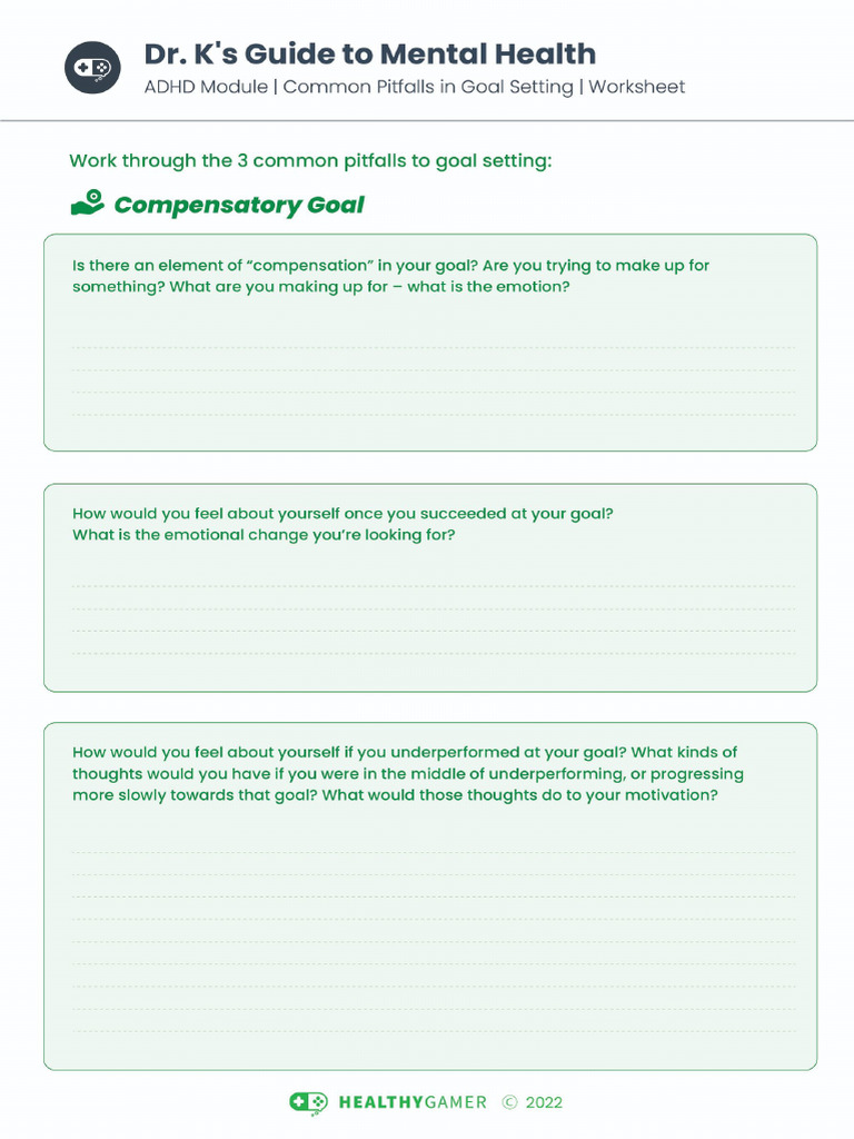 Worksheet - Common Pitfalls in Goal Setting | PDF Worksheet - Common Pitfalls in Goal Setting | PDF