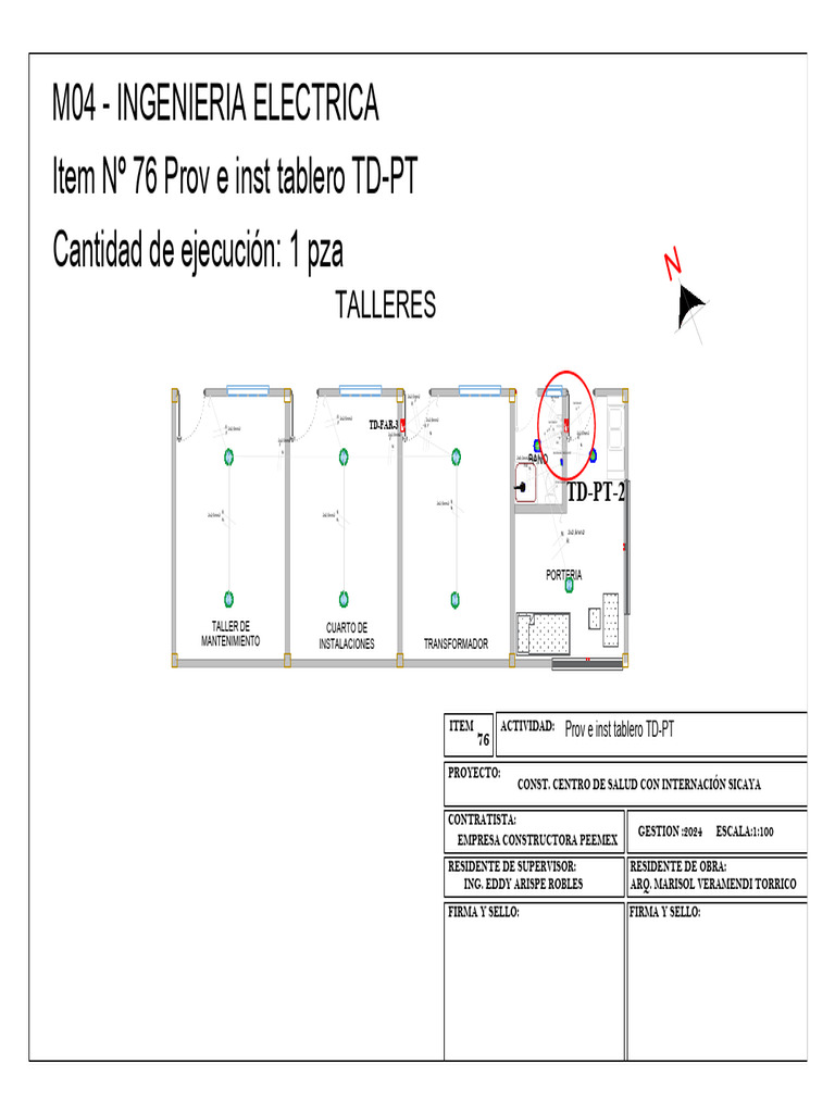 M04 - Ingenieria Electrica Item #76 Prov e Inst Tablero TD-PT Cantidad de Ejecución: 1 Pza | PDF