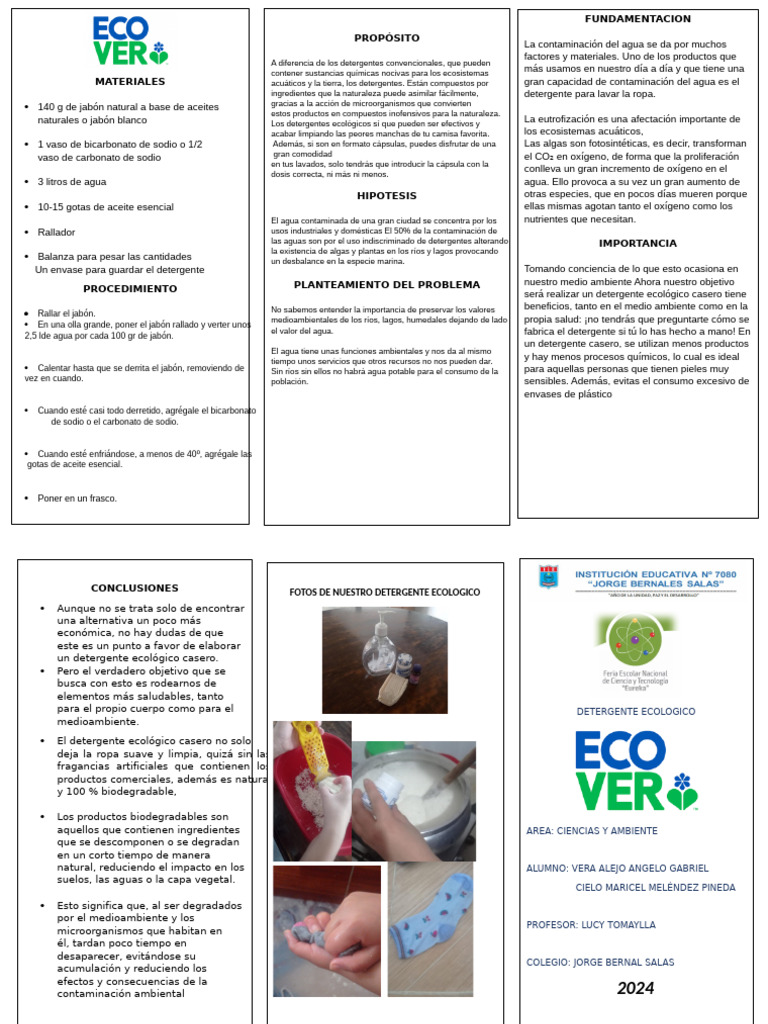 Triptico Ecover | PDF | La contaminación del agua | Agua