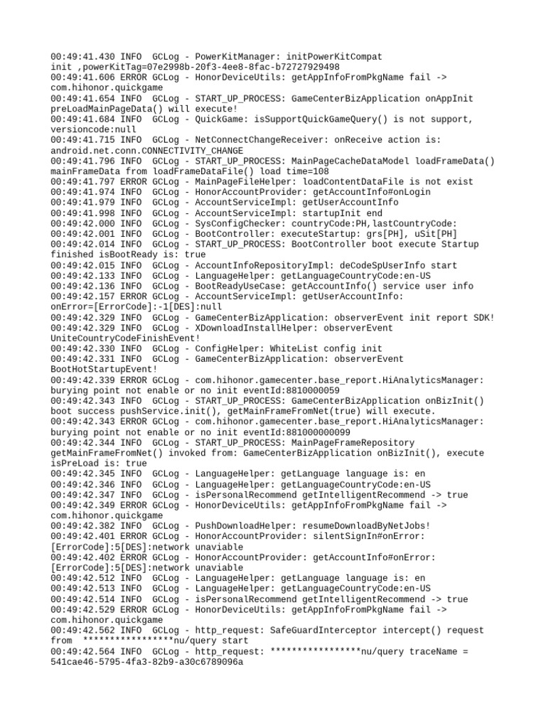 Honor Device Log Analysis and Errors | PDF | Computing | Software Engineering