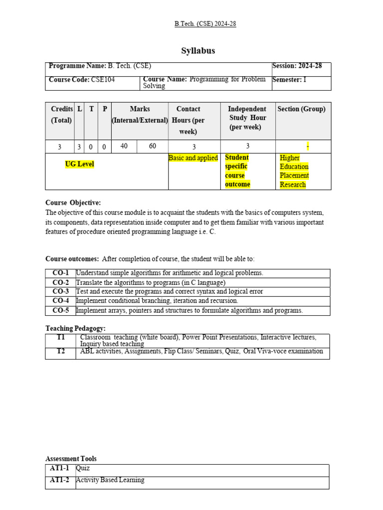 CSE 104 (4) | PDF | Pointer (Computer Programming) | Computer Data Storage