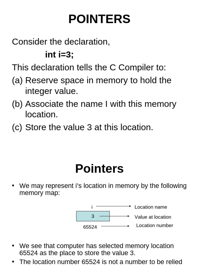 L37 39 Pointers | PDF | Pointer (Computer Programming) | Integer (Computer Science)
