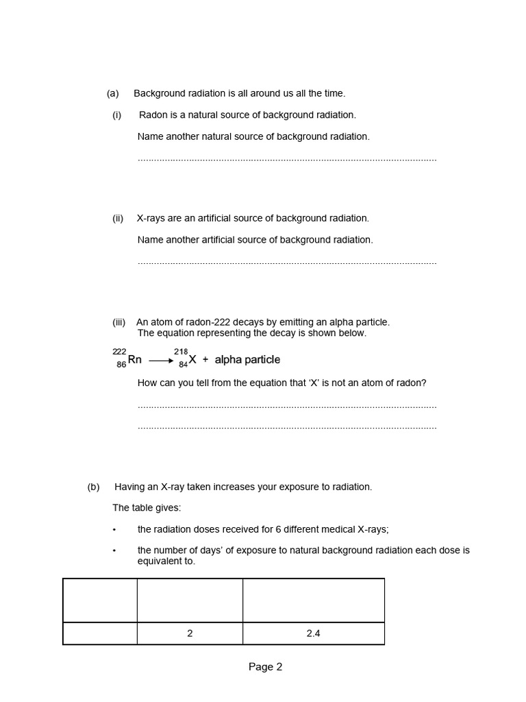 Hazards & Uses of Radioactivity 2 QP | PDF | Ionizing Radiation ...