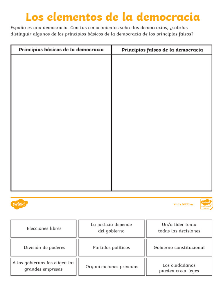 Es Ss 1663667460 Ficha de Actividad Los Elementos de La Democracia Ver ...