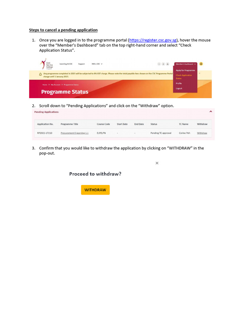 How to Cancel Pending Applications | PDF