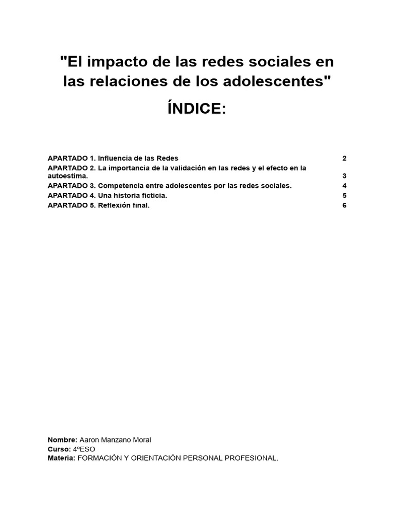 Producto Final 1. Fopp | PDF | Autoestima | Servicio de redes sociales
