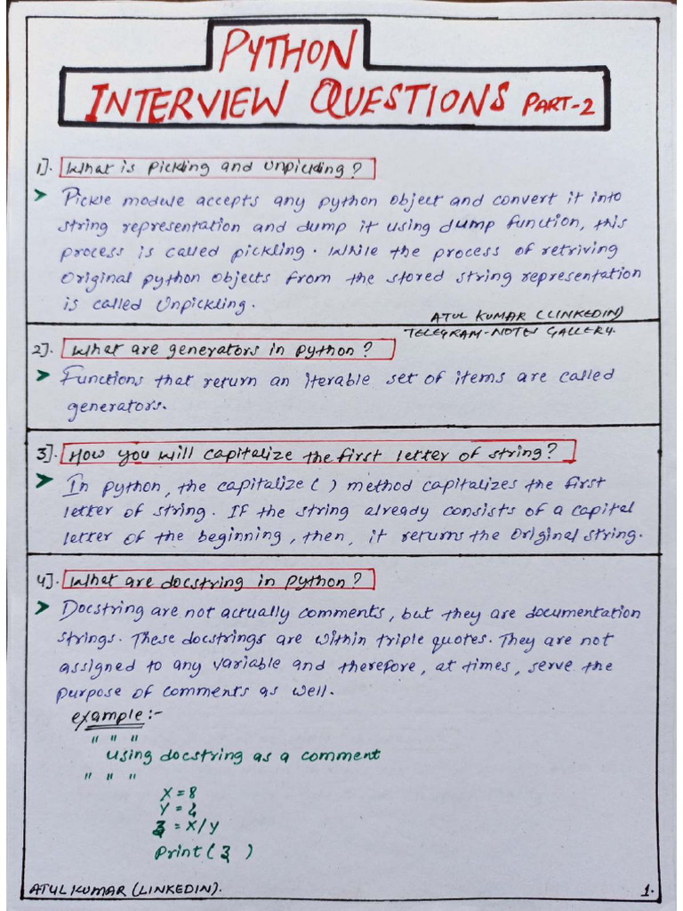 ?Python?Interview Series (Part-2) | PDF