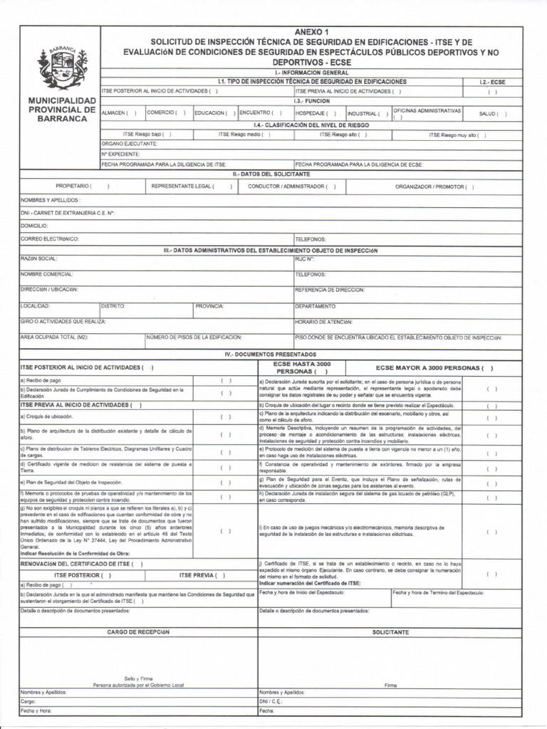 Solicitud de Inspección Técnica | PDF