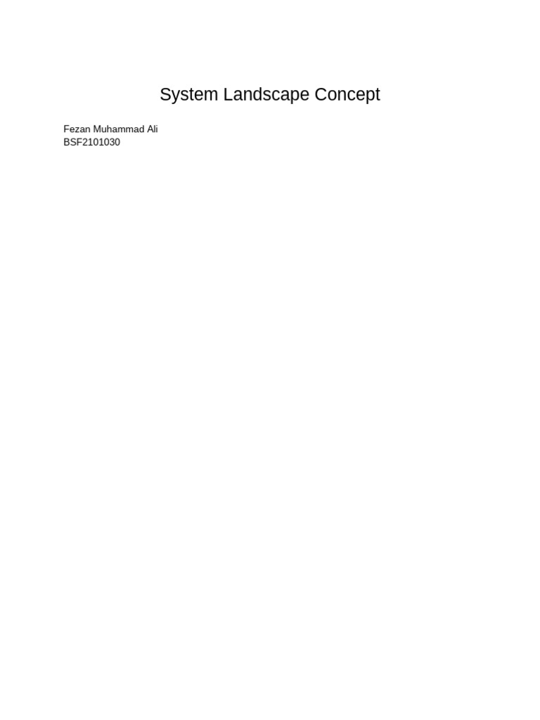 System Landscape Concept | PDF | Computer Engineering | Software