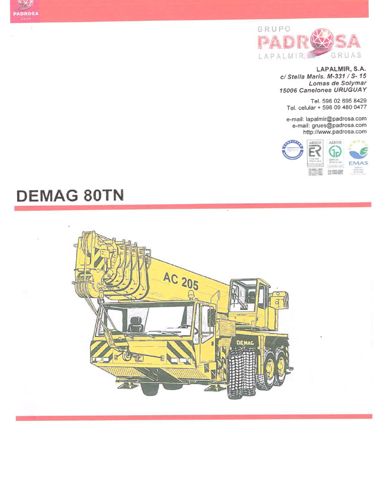 80 Tn - Demag Ac205 | PDF