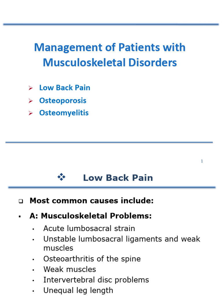 Management of Musculoskeletal Disorders | PDF | Osteoporosis | Amputation