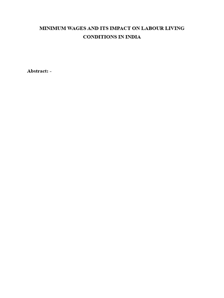 Minimum Wages and Its Impact | PDF | Cost Of Living | Minimum Wage