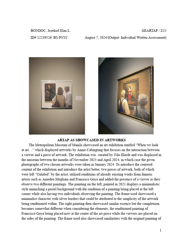 Art Interaction in Annie Cabigting's Exhibit | PDF | Paintings | The Arts