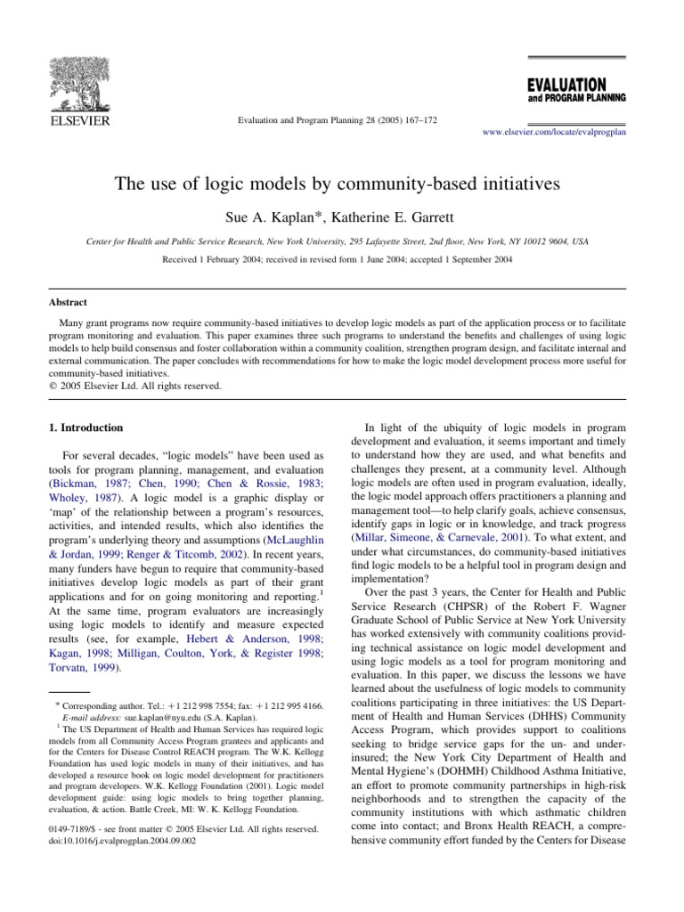 Community Logic Models Guide | PDF | Evaluation | Logic